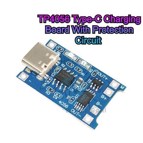 Tp4056 Type C Usb 18650 Li Ion Lithium Battery Charging Module With Battery Protection Circuit