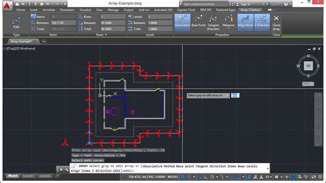 Autocad 2015 Training Video Tutorial 06 13 Pathway Array Youtube