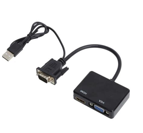 Black Vga To Vga And Hdmi Splitter With Usb Cable Shop Today Get It
