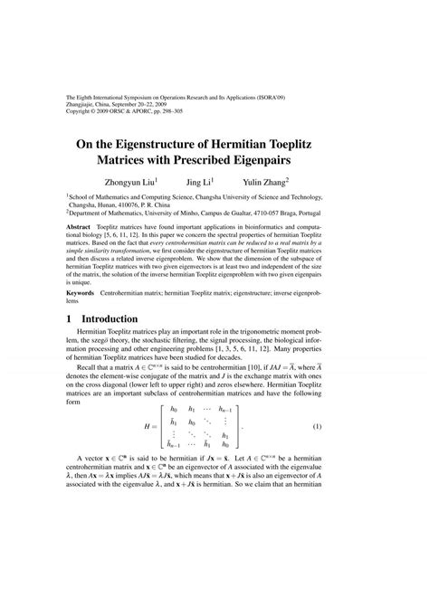 On The Eigenstructure Of Hermitian Toeplitz Matrices With Aporc