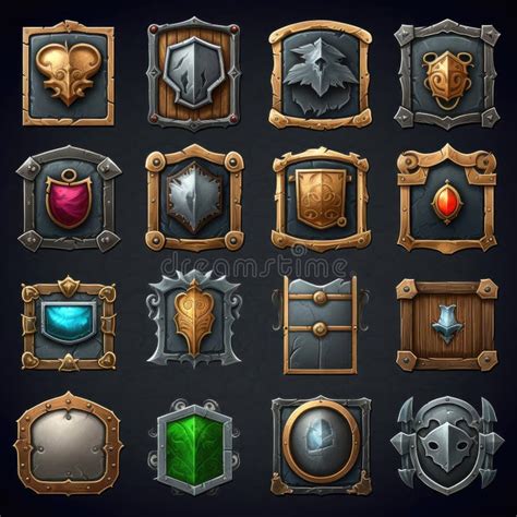 Ui Frame Medieval Ai Generated Stock Image Image Of Button Menu 290947917