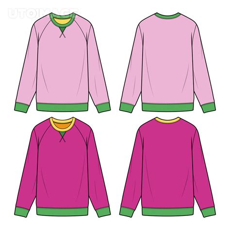 유토이미지 긴팔 티셔츠 패션도식화 벡터일러스트