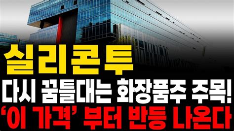 실리콘투 주가전망 화장품주 반등 시작 ‘이 가격부터 상승🔥 매집포착 Youtube