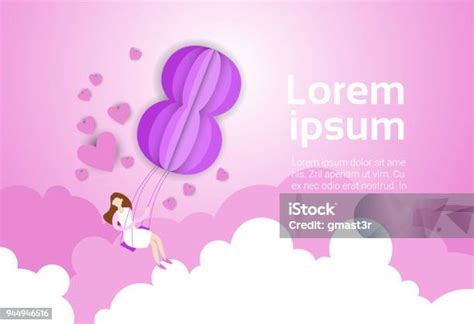 국제 여성의 날 배너 템플릿 핑크 구름 배경 포스터 디자인 3월에 대한 스톡 벡터 아트 및 기타 이미지 3월 8 개념 Istock