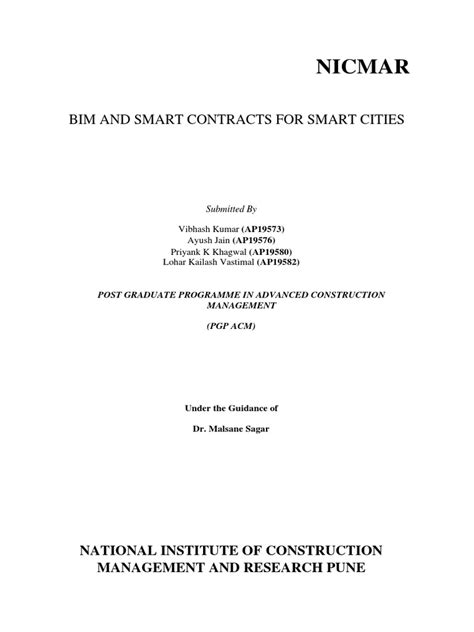 Bim And Smart Contracts For Smart Cities Pdf Building Information