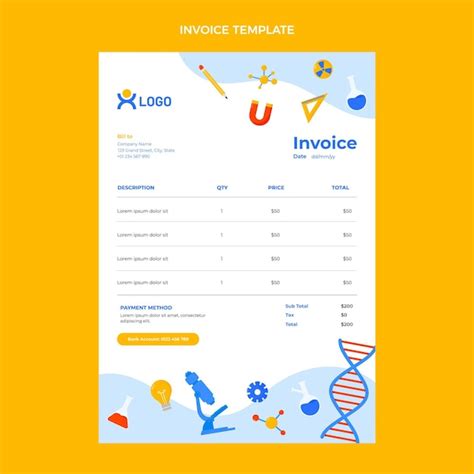 Free Vector Flat Design Science Invoice