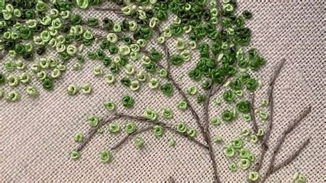 Вышивка дерева в технике «французский узелок Шаблоны стежков Вышивка Французское вышивание