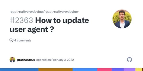 How To Update User Agent · Issue 2363 · React Native Webviewreact