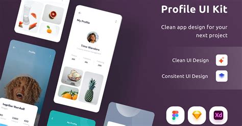 Profile Ui Kit Ux And Ui Kits Ft Profile And Kit Envato Elements