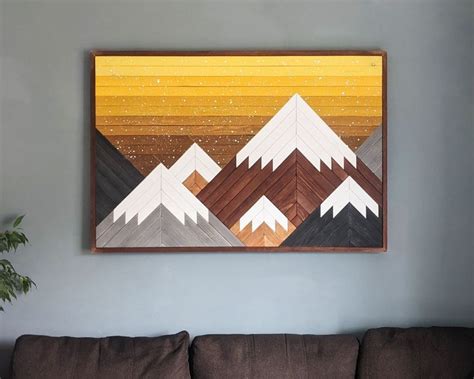 Панно Настенное панно из дерева с горами в интернет магазине Ярмарка Мастеров по цене 15500