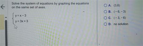 Solved Solve The System Of Equations By Graphing The