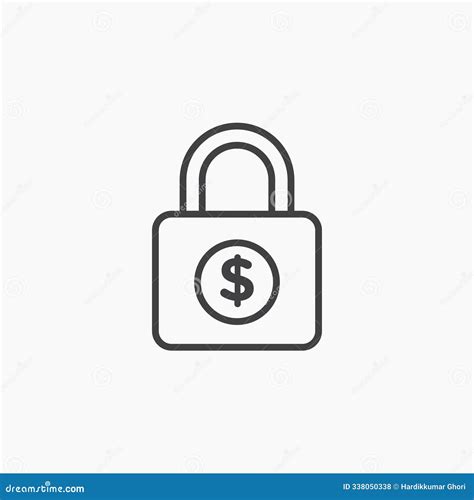 Fixed Priceline In Thin Line Black Color Flat Simple Vector Symbols Illustration Stock