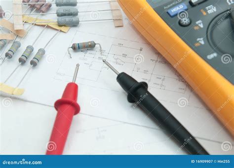 Electrical Resistor And Multi Meter Stock Image Image Of Instrument Volt