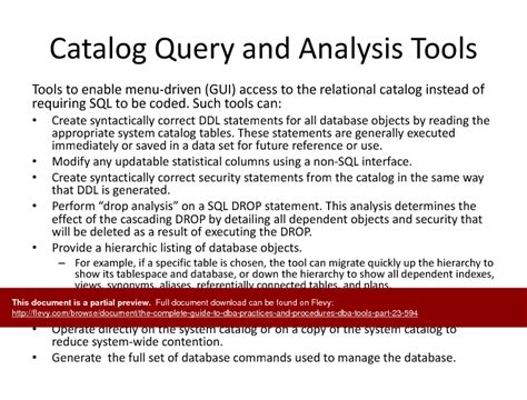 The Complete Guide To Dba Practices And Procedures Dba Tools Part 23 Ppt Slide Deck