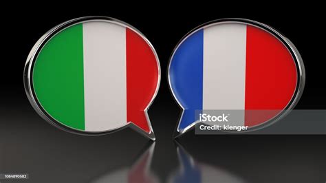 연설 거품으로 이탈리아와 프랑스 플래그입니다 3 차원 일러스트 레이 션 기에 대한 스톡 사진 및 기타 이미지 기 유럽 연합 통화 0명 Istock