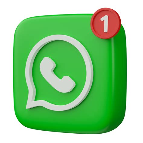3d Render Whatsapp Logo Icon With New Notification Isolated On