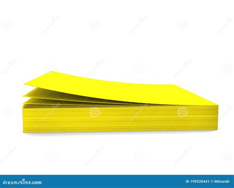 Small Block Of Yellow Sticky Notes Side View Stock Illustration