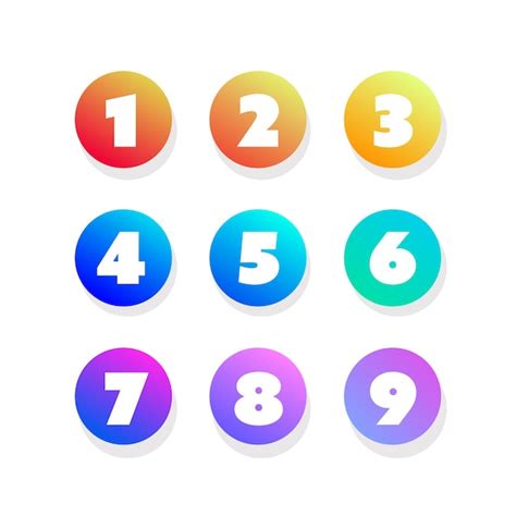 premium vector gradient color number key for design gradient element 1 9