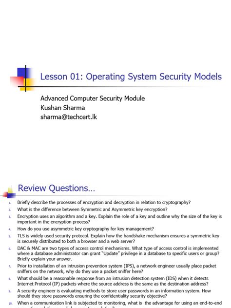 Computer Security Operating System Security Models Lec I Pdf Computer Data Storage