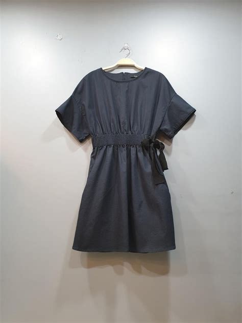 케네스레이디 네이비 가오리핏 허리밴딩 원피스 55 66 세컨웨어