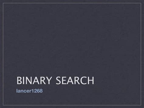 Binary Search Ppt