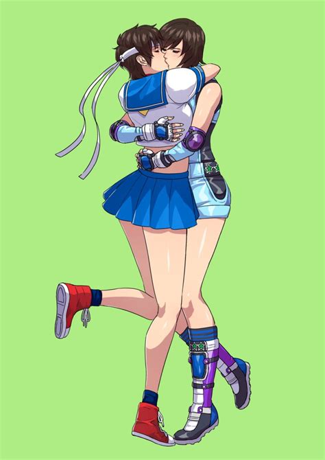 Rule D Girls Brown Hair Capcom Cirenk Clothed Crossover Embrace Female Female Only Footwear