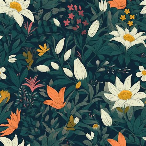 Premium AI Image Seamless Spring Leaves Texture With Beautiful Colors