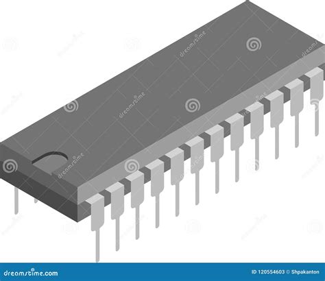 3d Isometric Illustration Of A Microchip Chip Cpu Processor I Stock Vector Illustration Of