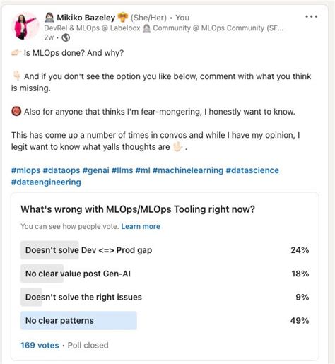 👩🏻‍💻 mikiko b on linkedin mlops dataops dataengineering mlplatforms machinelearning…