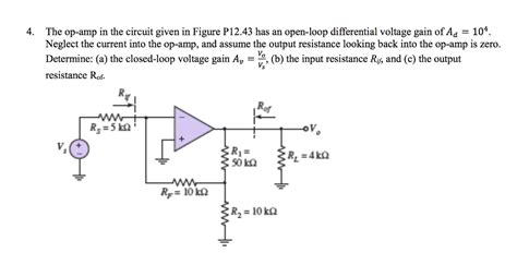 Solved The Op Amp In The Circuit Given In Figure P1243 Has An Open