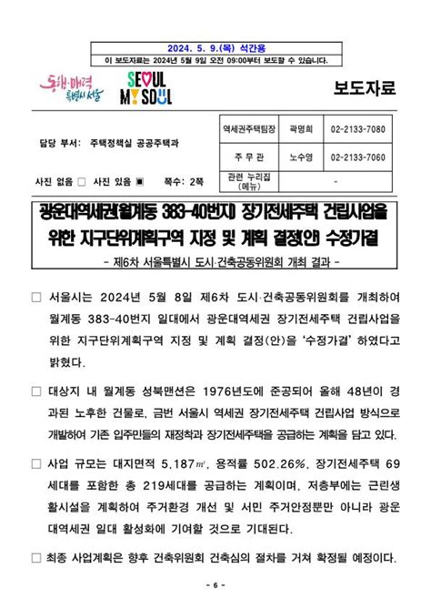 재모 광운대역세권 장기전세주택 지구단위계획 지정