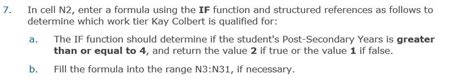 solved 7 in cell n2 enter a formula using the if function