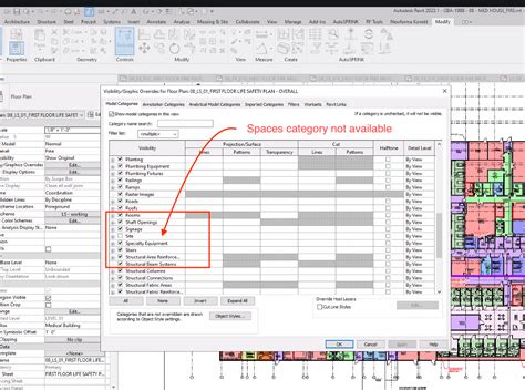The Spaces Category Is Not Visible In The Model Category Of The Visibility Graphics Window In Revit