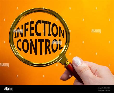 Infection Control Symbol Magnifying Glass With Concept Word Infection