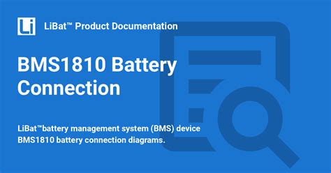 BMS Battery Connection LiBat Product Documentation