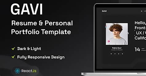 Personal Portfolio Resume Reactjs Template Site Templates Landing