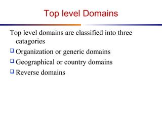 Domain Name System DNS PPT Web Hosting Internet