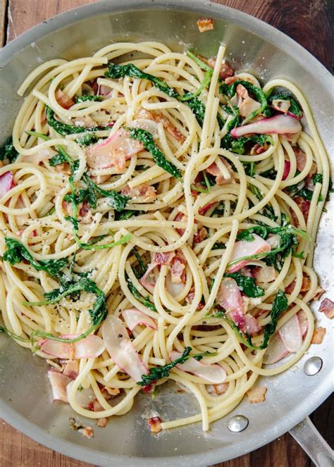 Recipe Rozanne Golds Bucatini With French Breakfast Radishes Bacon