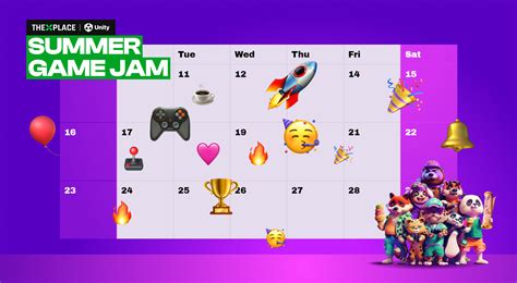Event Schedule For Thexplaceunity Summer Game Jam