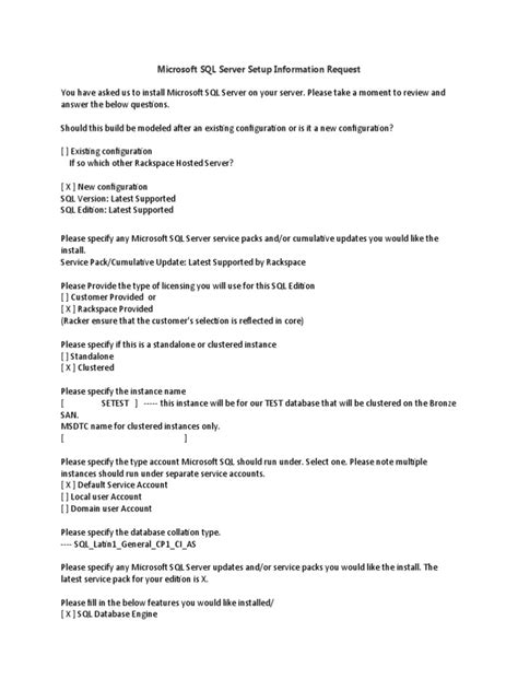 Sql Questionnaire Test Sql Instance Pdf Microsoft Sql Server