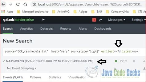 Splunk Time Range Search Example Java Code Geeks