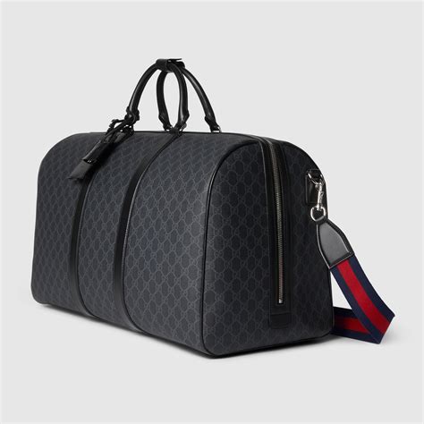 Gg Black Large Duffle Bag In Black Gg Supreme Gucci® Us