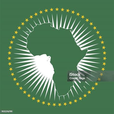 아프리카 연합 국기입니다 플래그 아이콘입니다 표준 색상 사각형 깃발입니다 사각형 아이콘입니다 컴퓨터 일러스트레이션 디지털 일러스트레이션 벡터 일러스트 레이 션입니다 0명에