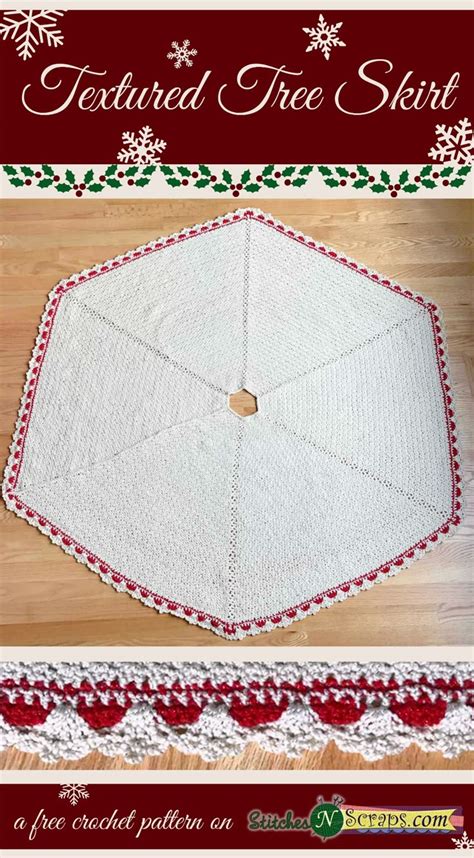 Free Pattern Textured Tree Skirt Tree Skirt Pattern Tree Skirts Crochet Tree