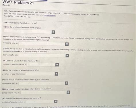 Solved WW7 Problem 21 1 Point Note If You Are Asked For Chegg Com