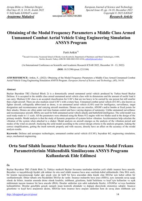 Pdf Obtaining Of The Modal Frequency Parameters A Middle Class Armed