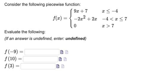 Solved Consider The Following Piecewise Function