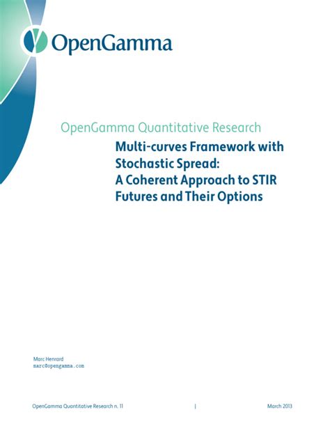 Multi Curves Stochastic Spread Stir Futures Options Opengamma