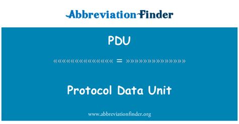 PDU Stands For Protocol Data Unit Abbreviation Finder