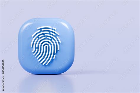 3d Protection Fingerprint Icon Biometric Verification Touch Id